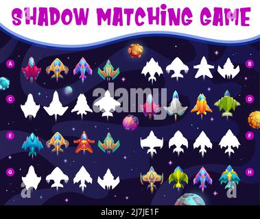 Cartoon galaxy space starships, game asset. Vector spacecraft rockets ...