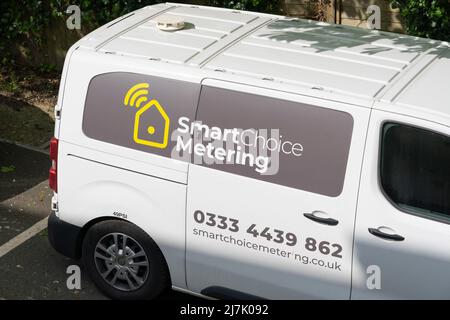 Smart Choice Metering van parked for installing smart meters as part of the UK government's ...