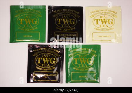 TWG tea flavor variant in sachet on white background Stock Photo - Alamy
