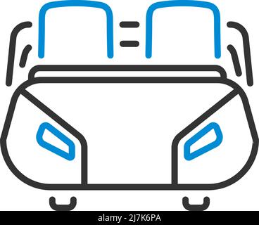 Roller Coaster Cart Icon. Editable Bold Outline With Color Fill Design ...