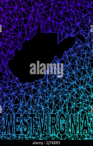 Map of Virginia, Polygonal mesh line map, modern colorful map Stock ...