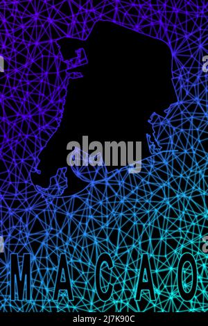Map of Macao, Polygonal mesh line map, modern map Stock Photo - Alamy