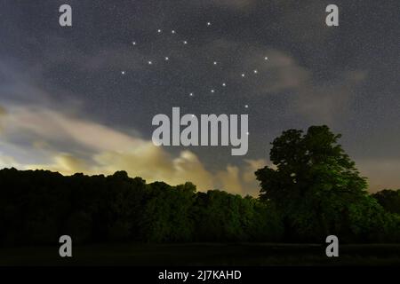 Gemini constellation, Cluster of stars, Castor & Pollux, Twins constellation Stock Photo - Alamy