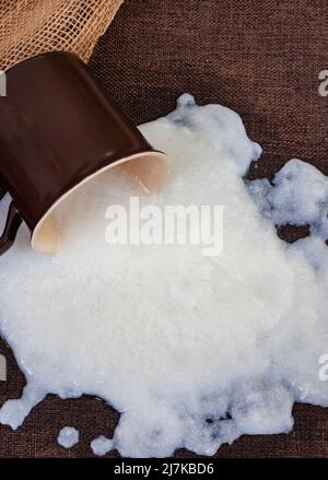 South African drink of fermented maize or pap called Mageu Stock Photo ...