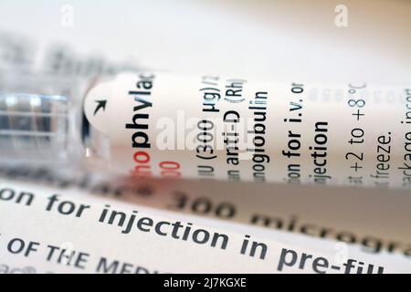 Cairo, Egypt, January 28 2022: Human anti-D (Rh) immunoglobulin ...