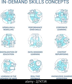 Learn skills turquoise concept icon Stock Vector Image & Art - Alamy