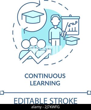 Continuous learning turquoise concept icon Stock Vector Image & Art - Alamy