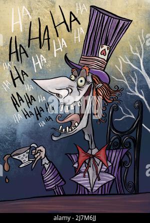 The Mad Hatter Alice in Wonderland illustration Stock Photo - Alamy
