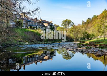 The river Hodder at Whitewell, The Forest of Bowland, Lancashire, North ...
