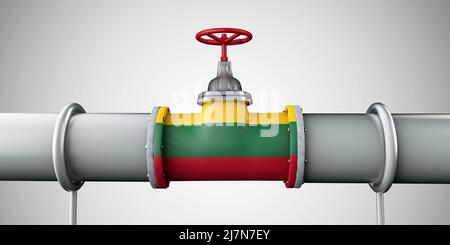 Lithuania oil and gas fuel pipeline. Oil industry concept. 3D Rendering ...