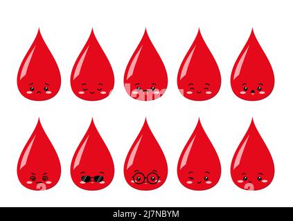 Cute cartoon sick blood drop character with glucometer. Diabetic ...