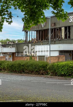 Factory destroyed by fire on Padgets Lane in Redditch, Worcestershire ...