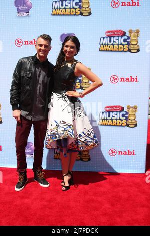 LOS ANGELES - APR 26: Morgan Tompkins, Maddy Whitby at the 2014 Radio ...