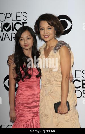 (L-R) Michaela Zee, Ming-Na Wen and Cooper Dominic Zee arrives at ...