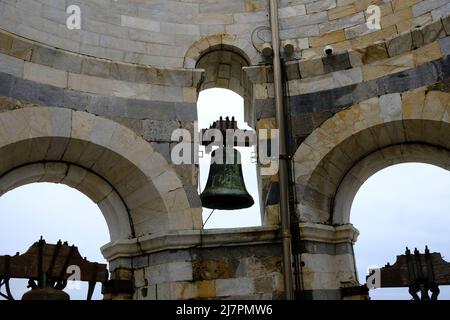 Bells atop the Leaning Tower of Pisa in Pisa, Italy Stock Photo - Alamy