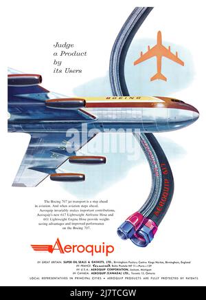 Boeing vintage magazine advertisement Stock Photo - Alamy
