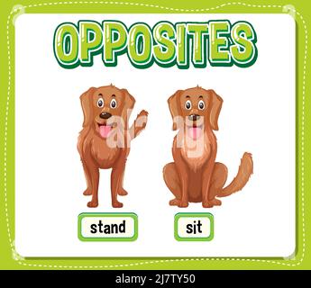 Opposite words with sit and stand illustration Stock Vector Image & Art ...