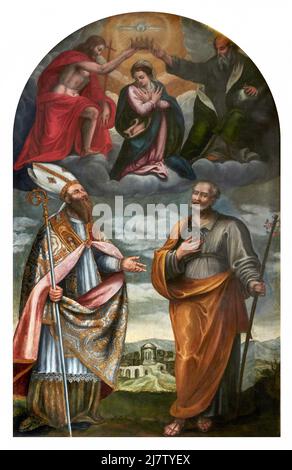 Incoronazione della Vergine - olio su tela - Alessandro Bonvicino detto ...