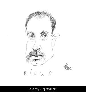 Portrait of the poet Rainer Maria Rilke (1875-1926), 1900 Stock Photo ...
