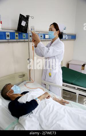 LIANYUNGANG, CHINA - MAY 11, 2022 - Nurses work at the Ward of Dongfang Hospital in Lianyungang ...