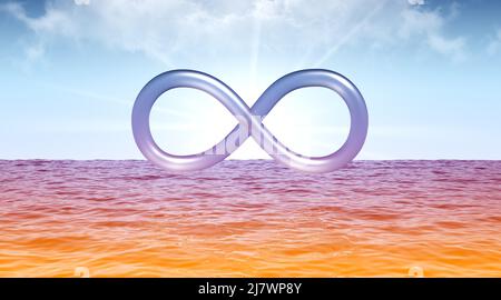 Water infinity symbol, 3D rendering isolated on white background Stock ...