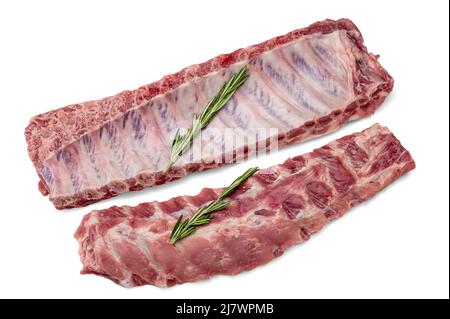 Raw pork ribs served rosemary for cooking Stock Photo - Alamy