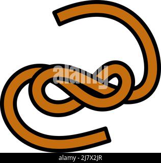 Icon Of Rope. Editable Bold Outline Design. Vector Illustration Stock ...