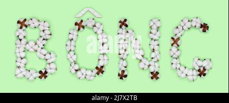 Lettering 100% bong from Vietnamese language means cotton, made of ...