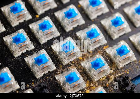 dirty mechanical keyboard without keycaps before cleaning Stock Photo ...