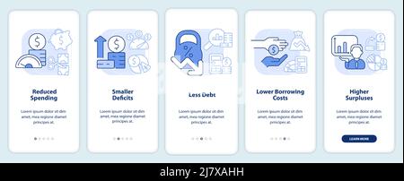 Budget balance blue onboarding mobile app screen Stock Vector Image ...