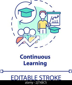 Continuous Learning concept. Lifelong education with digital tools ...