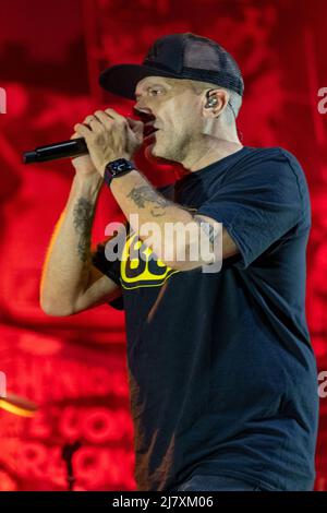 Max Pezzali of 883 Italian pop band, performs in Villafranca at 21rd ...