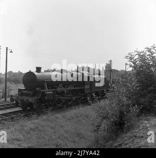 1960s, historical, steam locomotive, KOLHAPUR 5593 LMS, with LMS 9974 ...