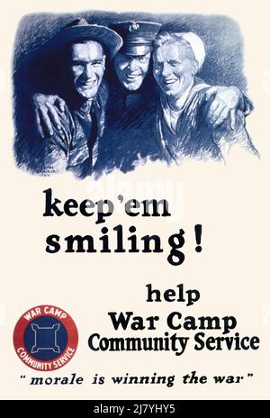 Keep 'em smiling! Help War Camp Community Service Morale is Stock Photo ...