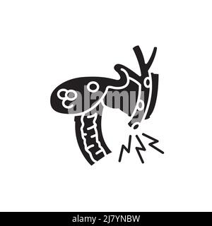 Chronic cholecystitis color line icon. Human diseases. Pictogram for ...