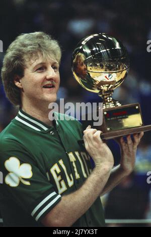 Boston Celtics basketball player Larry Bird announces his retirement at ...