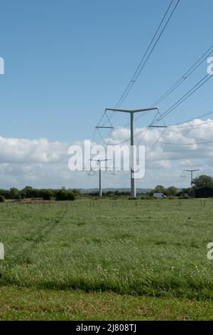 T Pylons forming the Hinkley Point to Avonmouth National Grid Link at ...