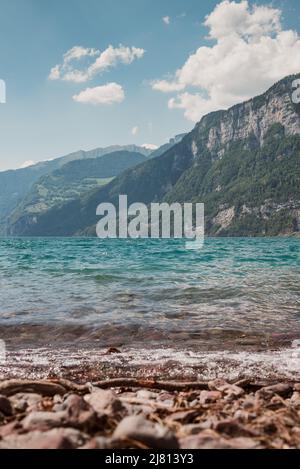 Beautiful blue water of Lake Walensee in Switzerland Stock Photo - Alamy