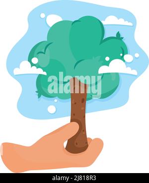 hand lifting tree plant Stock Vector Image & Art - Alamy