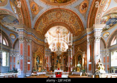 Ortisei, Italy - Aug 14, 2021: Neoclassical style Catholic Parish ...