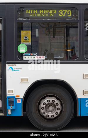 White blue bus side view isolated on white Stock Photo - Alamy