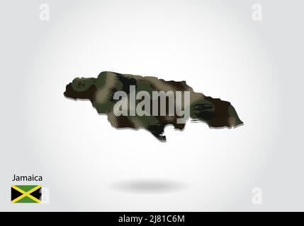 Jamaica Flag in Map, Jamaica Map with Flag, Nation Flag of Jamaica ...