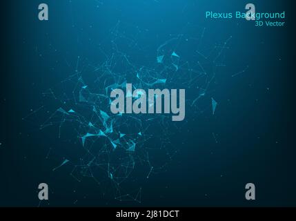 Abstract plexus background with connected lines and dots. Molecule and ...