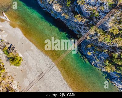 Sights of Montenegro. Landmark Old rusty bridge. Attraction Long ...