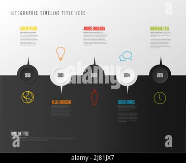 Vector black Infographic Company Milestones curved Timeline Template ...