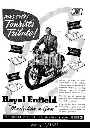 Royal Enfield - Vintage Motorcycle Advertising Stock Photo - Alamy