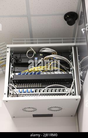 Box server, connection, communicator. New room for computer servers ...