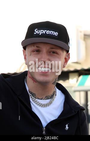 Palermo, Italy. 12th May, 2022. in the photo the rapper Lazza presents ...