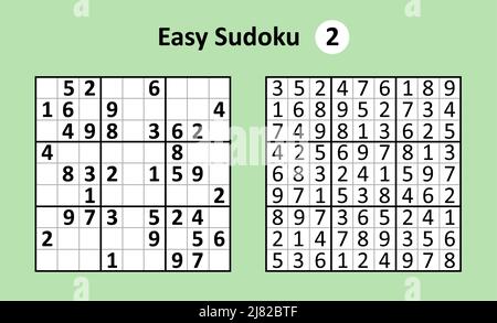 Sudoku game with answers. Easy complexity. Simple vector Stock Vector Image & Art - Alamy