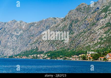 The Small Village Of Dobrota Montenegro Stock Photo - Alamy